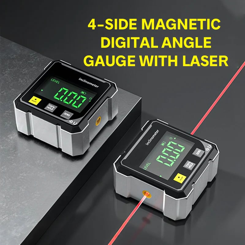 4-Side Magnetic Digital Angle Gauge with Laser – LTAZURADE PTE. LTD.